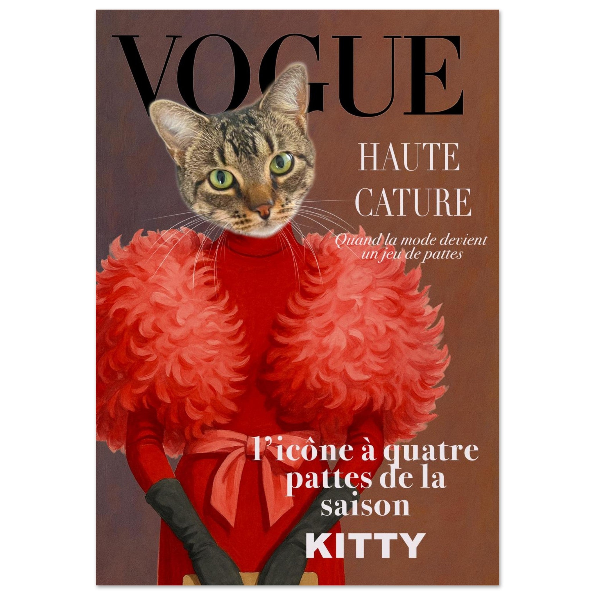 Poster personnalisé VOGUE CHAT – Affiche photo luxe pour chat premium ...