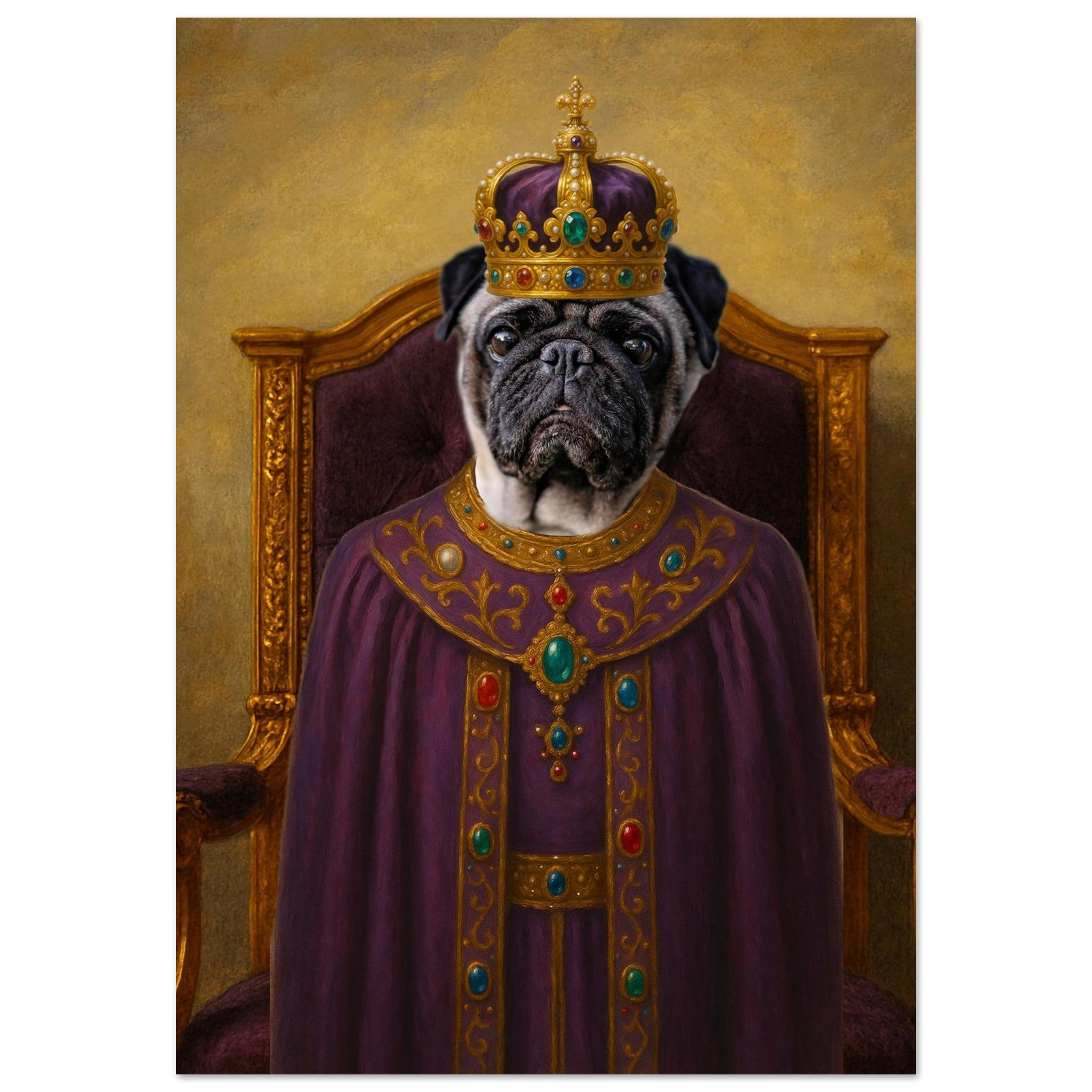 Poster ROI POURPRE : tirage premium personnalisé pour animaux – Royalesse