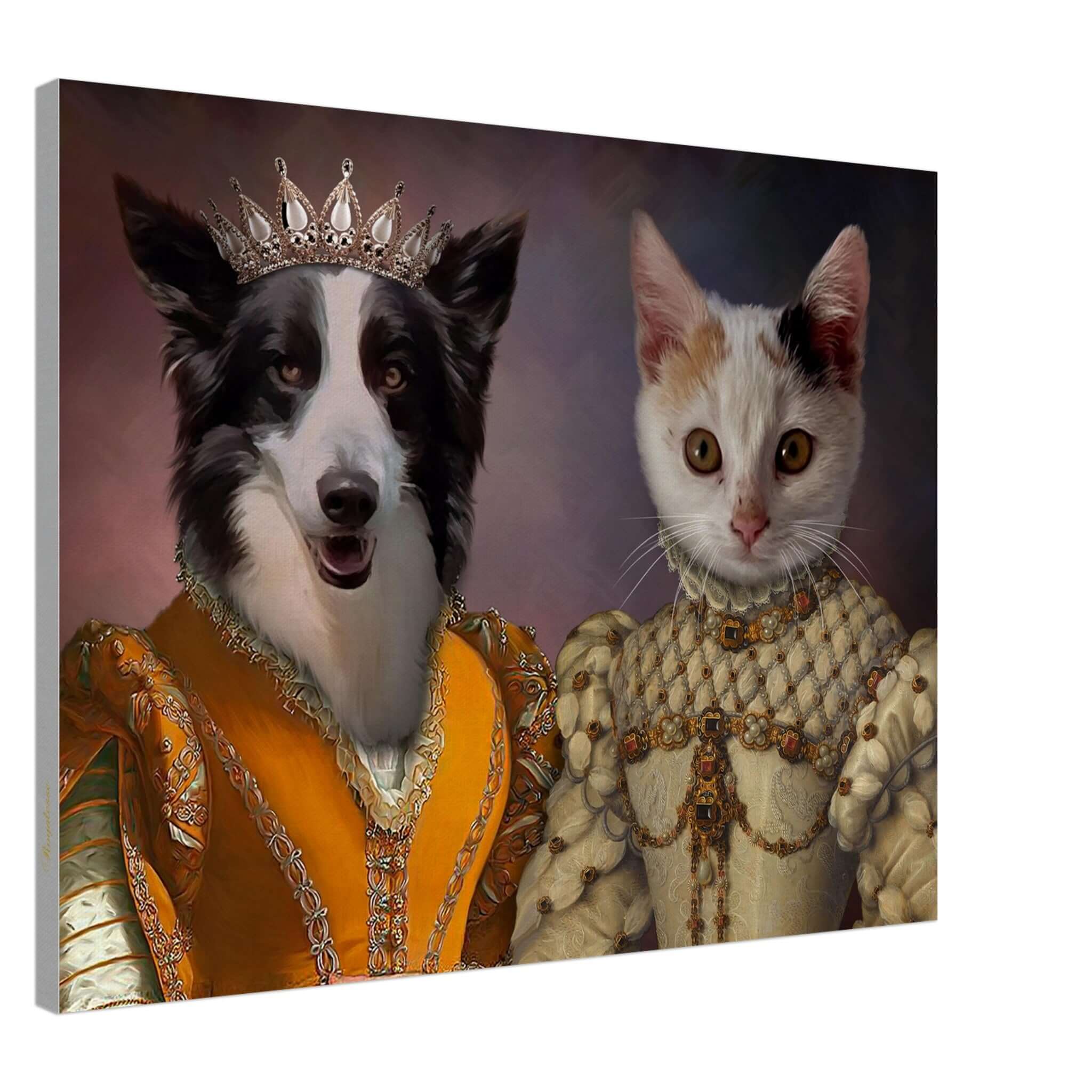 Toile DUO PRINCESSES - Toile personnalisée d'animal Royalesse