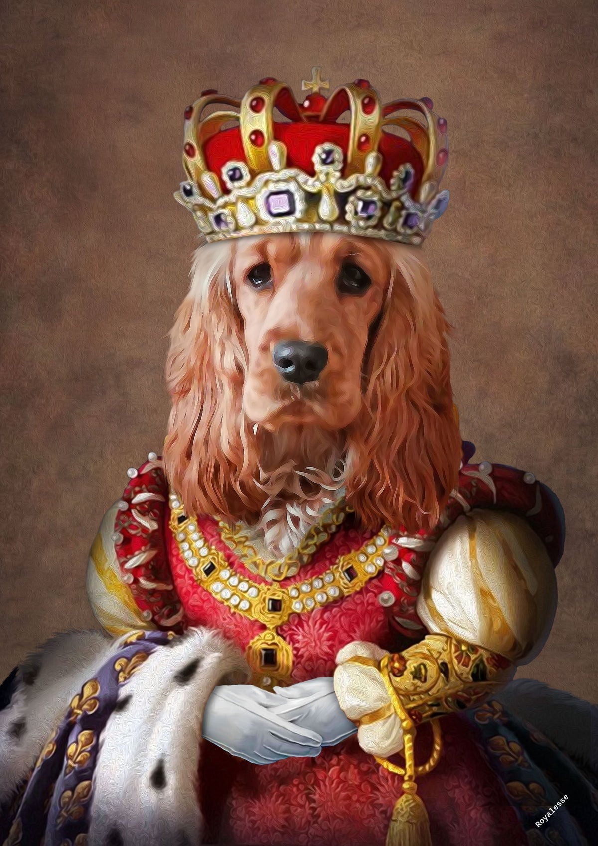 Poster REINE - Portrait d'animal personnalisé Royalesse